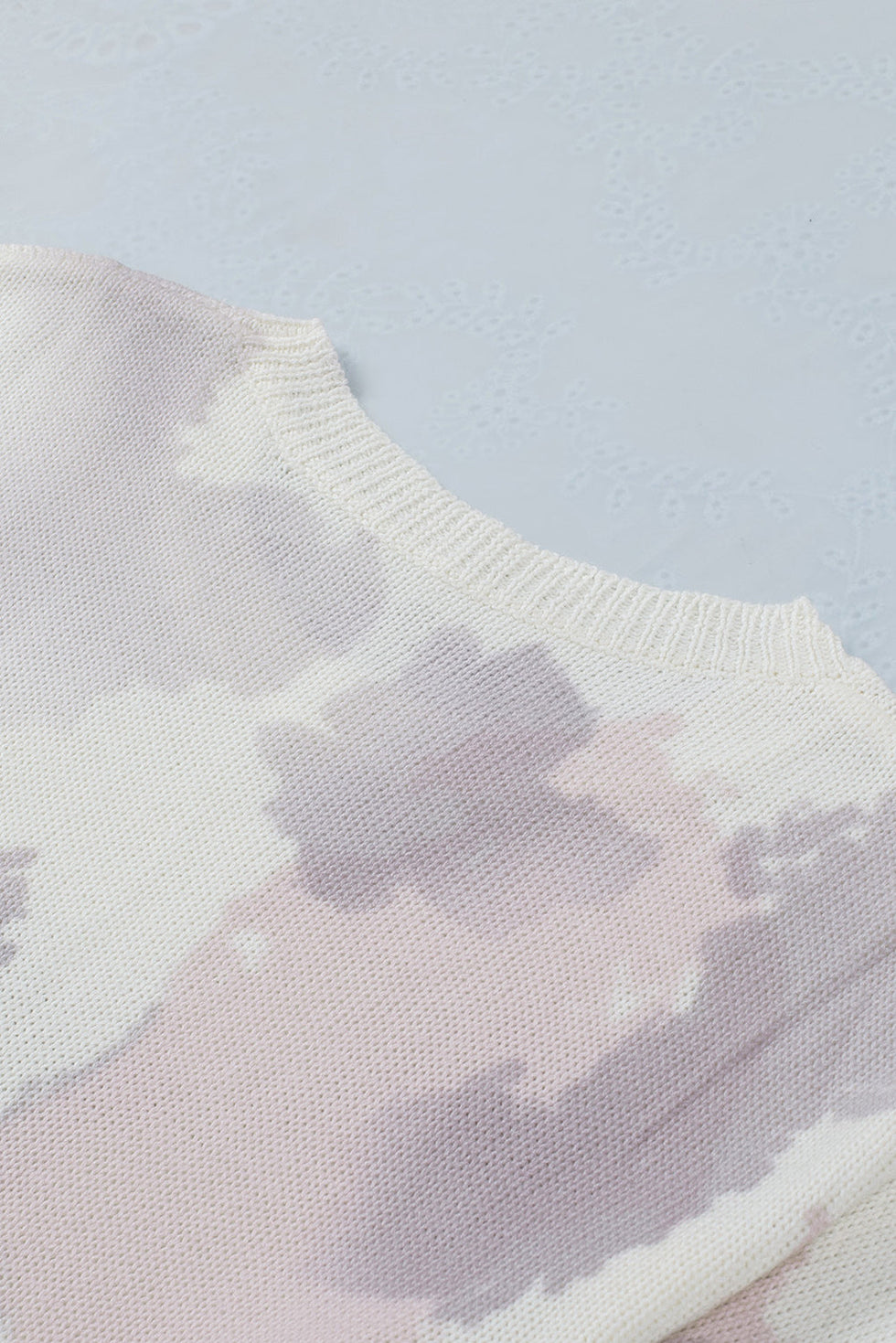 Beige Stain Washed Tie Dye Sweater - Sunny Angela