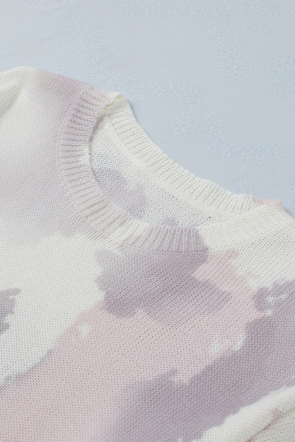 Beige Stain Washed Tie Dye Sweater - Sunny Angela