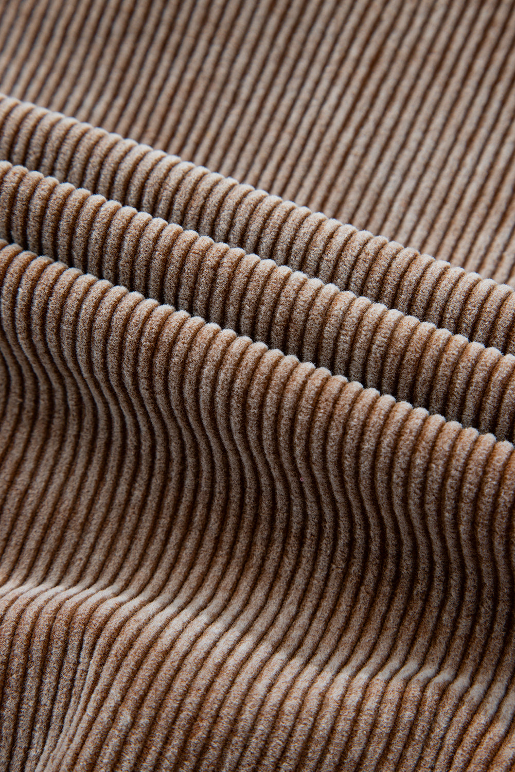 Chestnut Half Zipper Kangaroo Pocket Drawstring Corduroy Hoodie - Sunny ...