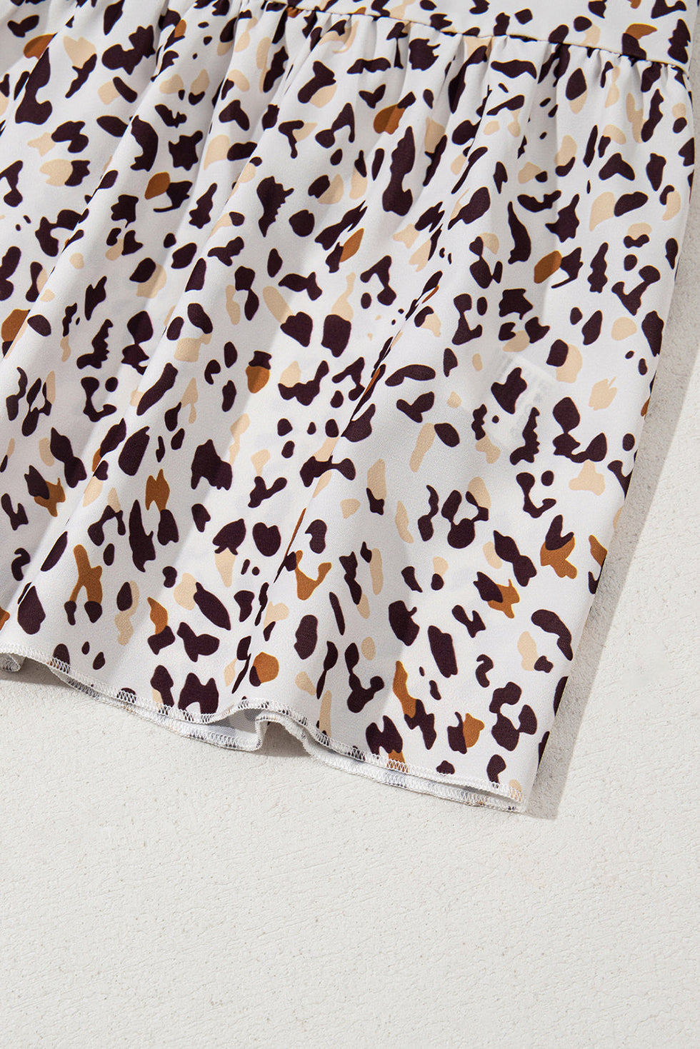 Flutter Sleeve Tiered Hem Animal Print Keyhole Back Mini Dress - Sunny ...