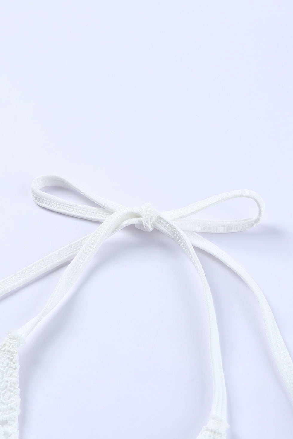 White Floral Lace Crochet Halter Backless Bralette - Sunny Angela